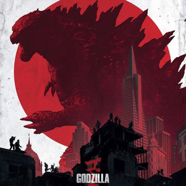 Godzilla 2014 Teaser Poster Godzilla ComicCon Poster Is Striking And